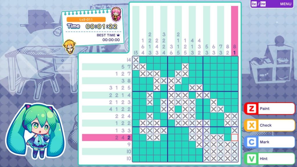 Hatsune Miku Logic Paint S: Solutions to Lv2 Puzzles - GamePretty