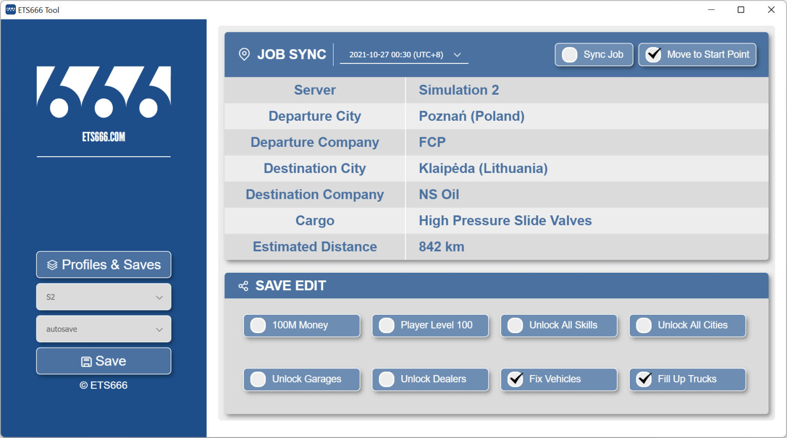 Euro Truck Simulator 2: ETS666-Tool Save Editor (Working for V1.47 ...
