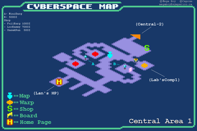 Mega Man Battle Network 6 Maps: All Areas - GamePretty