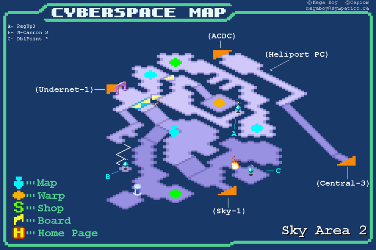 Mega Man Battle Network 6 Maps: All Areas - GamePretty