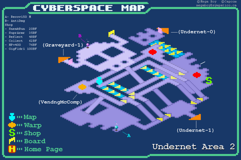 Mega Man Battle Network 6 Maps: All Areas - GamePretty