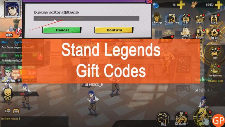 Stand Legends Codes (August 2024): Giftcode Week 47 - GamePretty