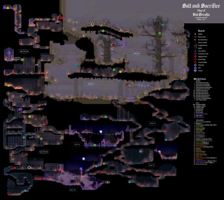 Salt and Sacrifice: Full Map (Bosses, NPCs, Loot and etc) - GamePretty