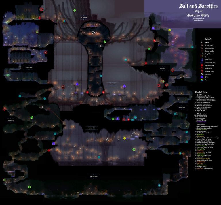 Salt and Sacrifice: Full Map (Bosses, NPCs, Loot and etc) - GamePretty