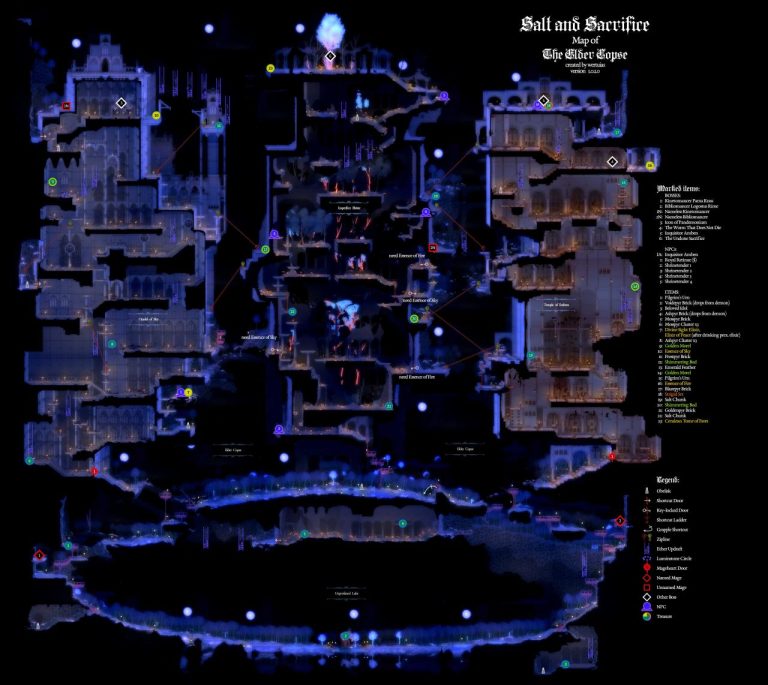 Salt and Sacrifice: Full Map (Bosses, NPCs, Loot and etc) - GamePretty